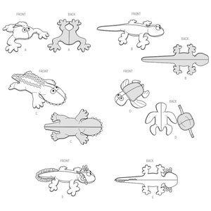 Sewing Patterns Plush Reptiles Pattern, Stuffed Animals Pattern ...