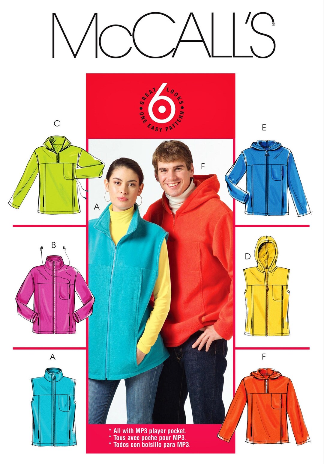 Sewing Pattern Unlined Fleece Jacket Pattern, Outdoor Fleece Vest ...