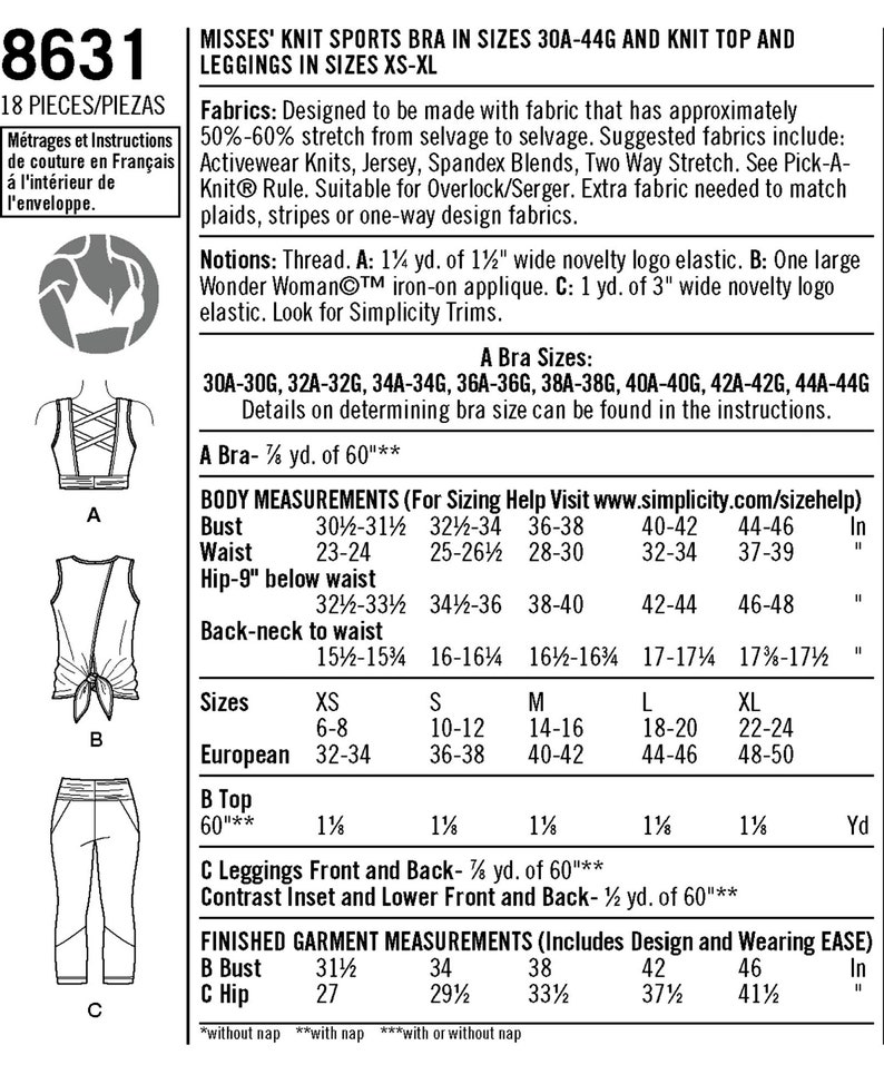 Sewing Pattern Costume DIY Wonder Woman Costume Knit Wonder - Etsy