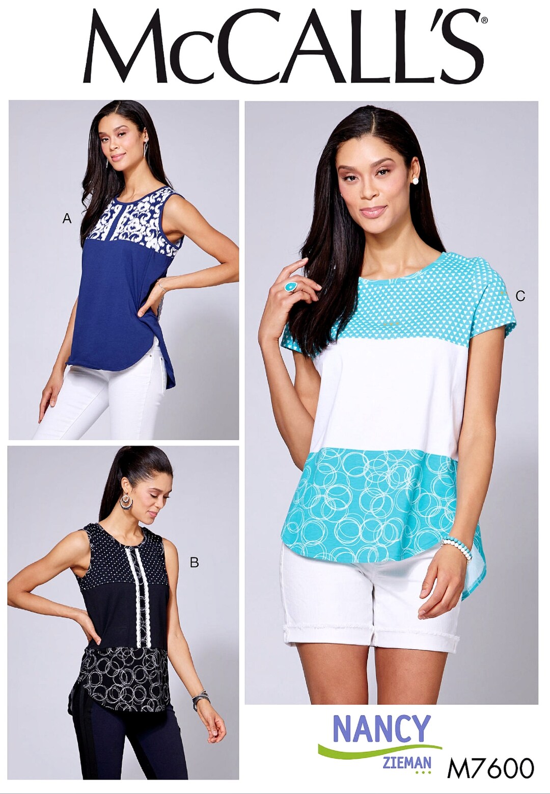 Sewing Pattern Women's Pullover Tops Pattern, Tunic Tops Pattern ...