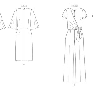 Sewing Pattern Women's Faux Wrap Dress Pattern, Women's Jumpsuit ...