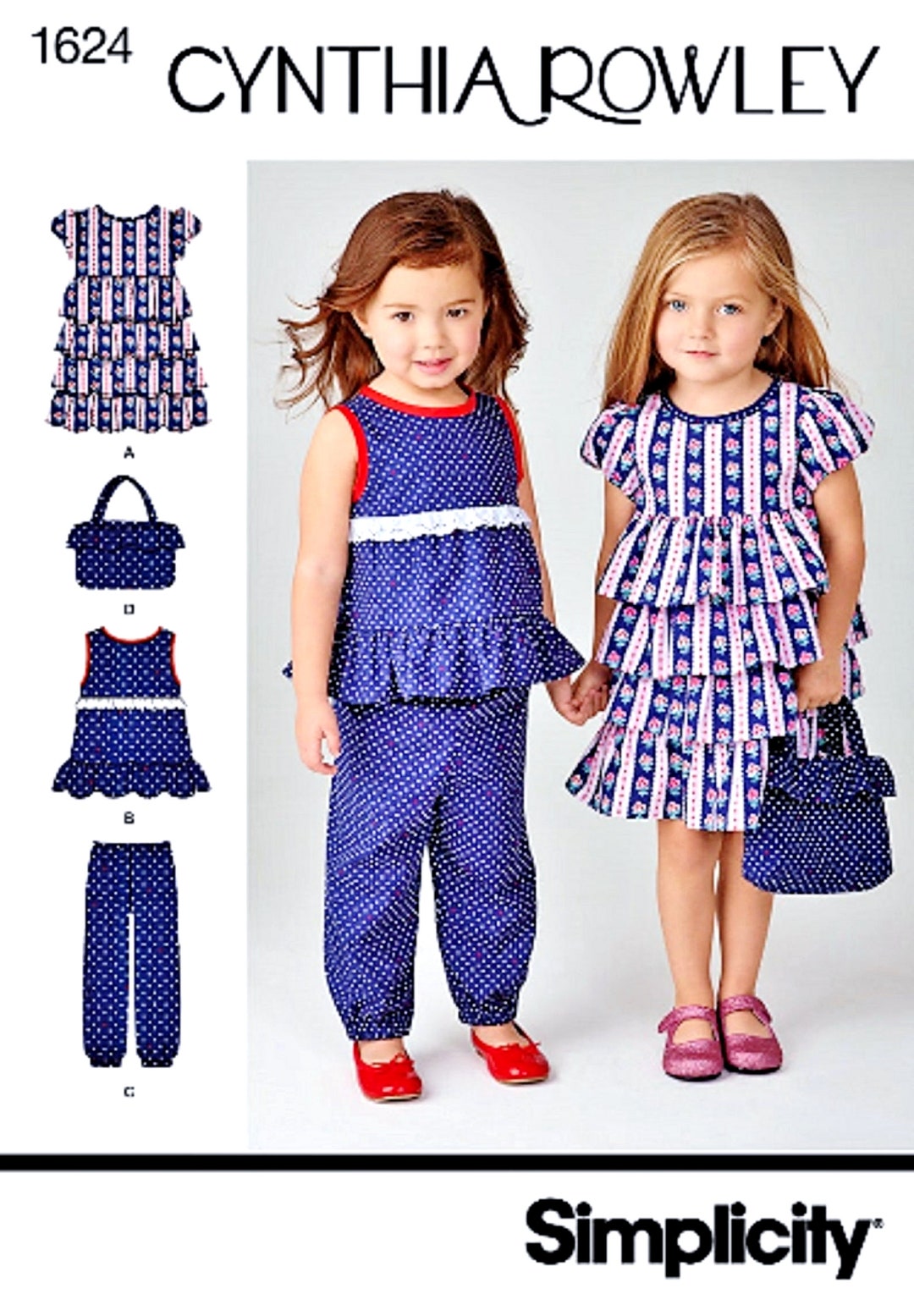 Sewing Pattern Toddlers Ruffle Dress Pattern, Baby Girl's Top and Pants ...