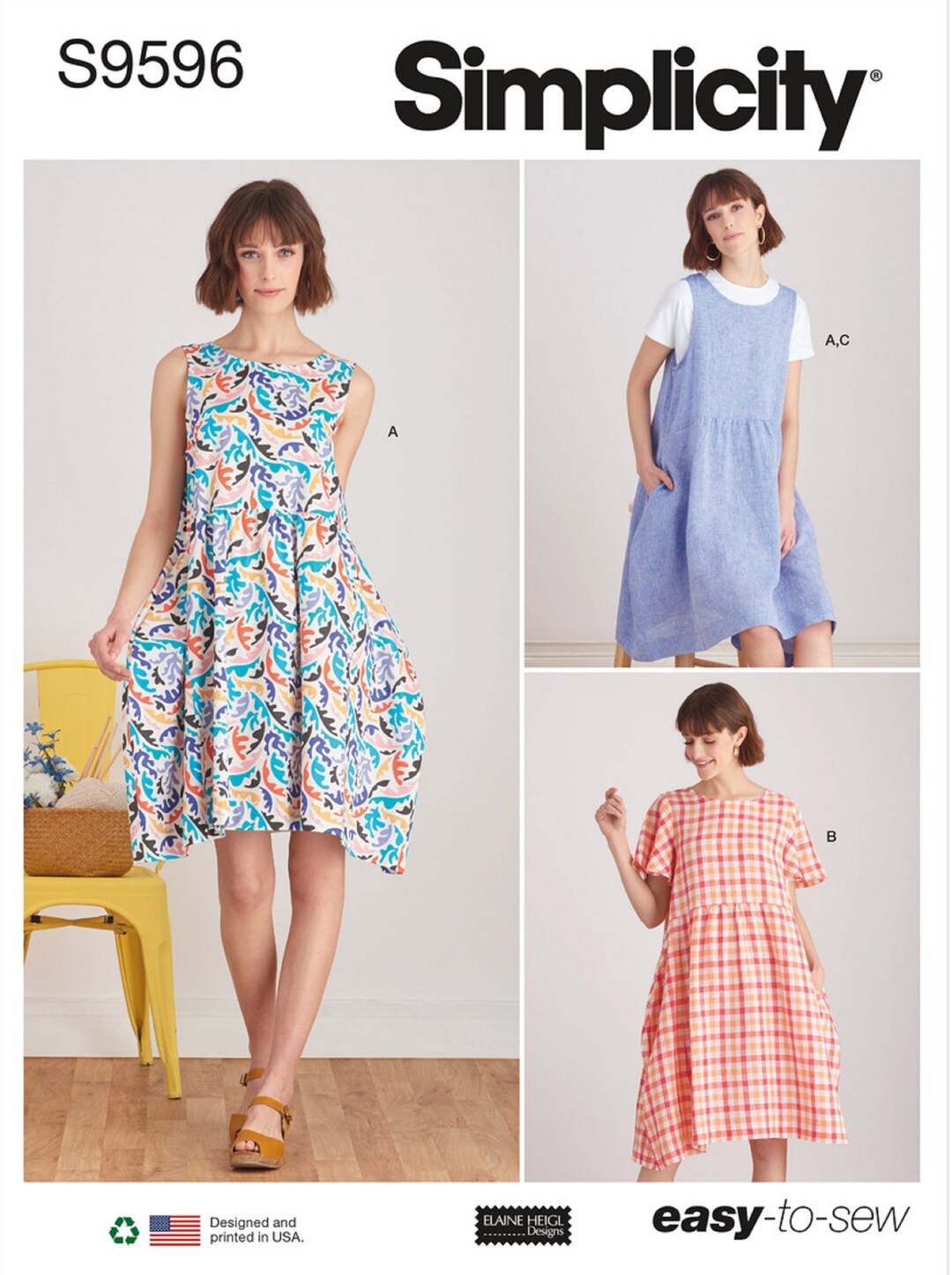 Sewing Patterns Women's Loose Fit Pullover Dress Pattern, Easy Knit Top ...