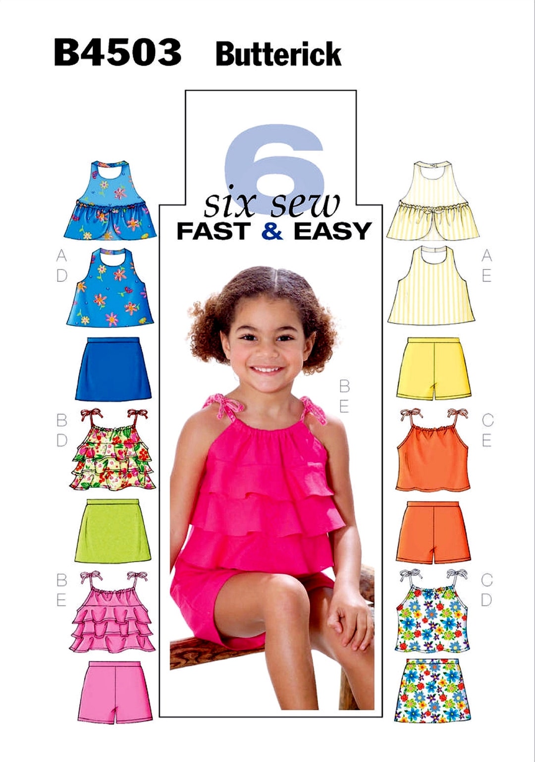 Sewing Pattern Girls' Halter Top Pattern, Girls' Skort Pattern, Girl ...