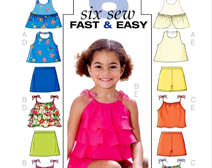 Sewing Pattern Girls' Halter Top Pattern, Girls' Skort Pattern, Girl ...