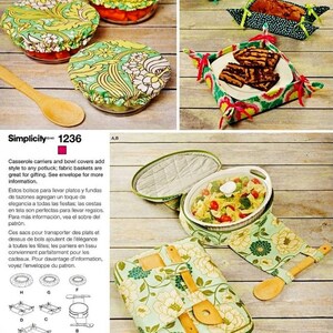 Sewing Pattern Casserole Carriers Pattern, Fabric Bowl Covers Pattern ...