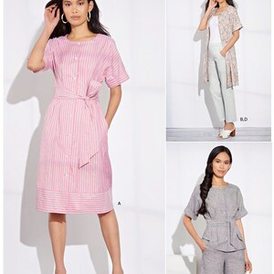 Sewing Pattern Blouse and City Shorts Pattern, Front Button Dress ...