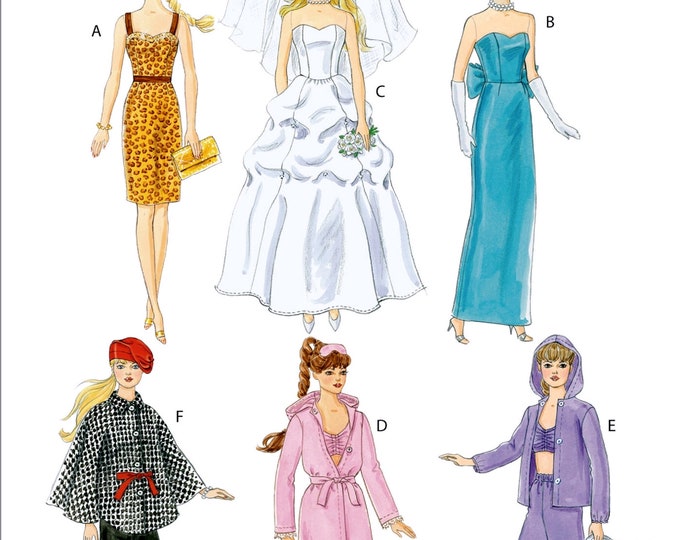 Sewing Pattern Fashion Doll Clothes Pattern, 11 1/2 Inch Doll Clothes ...