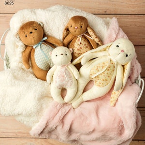 Sewing Pattern Long Ears Bunny Pattern, Stuffed Bear in a Gift Bag ...