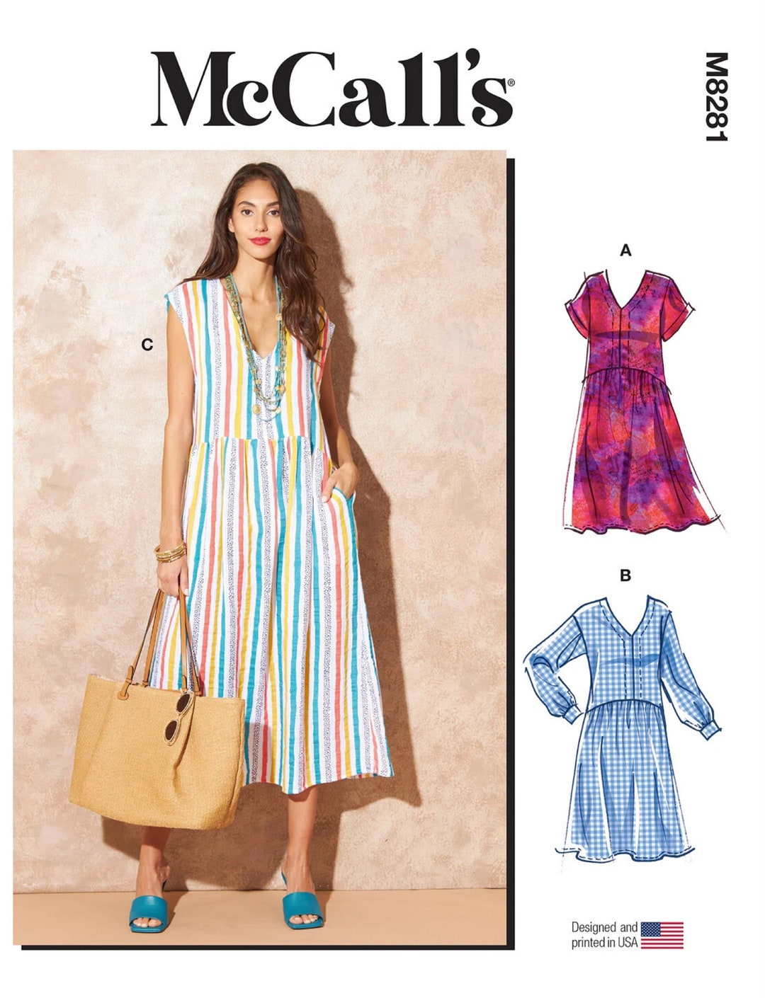 Sewing Pattern Women's Loose Fit Dress Pattern, Easy Pullover Dress ...