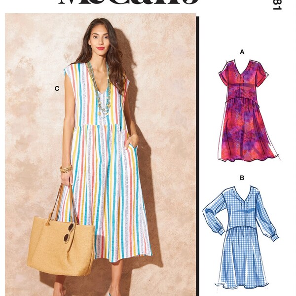 V Neck Loose Dress Pattern - Etsy