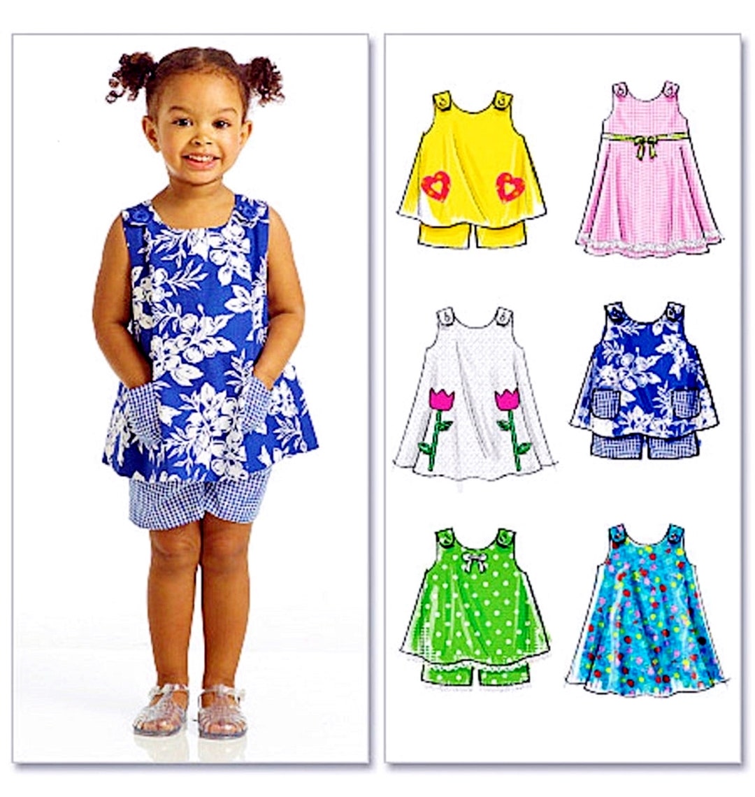 Sewing Pattern Little Girls' Sundress Pattern, Toddlers' Top and Shorts ...