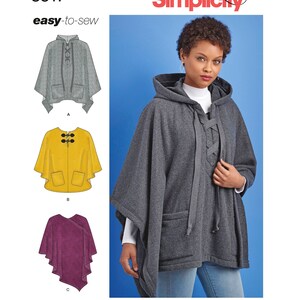 Sewing Pattern Women's Poncho Pattern, Hoody Poncho Pattern, Poncho ...