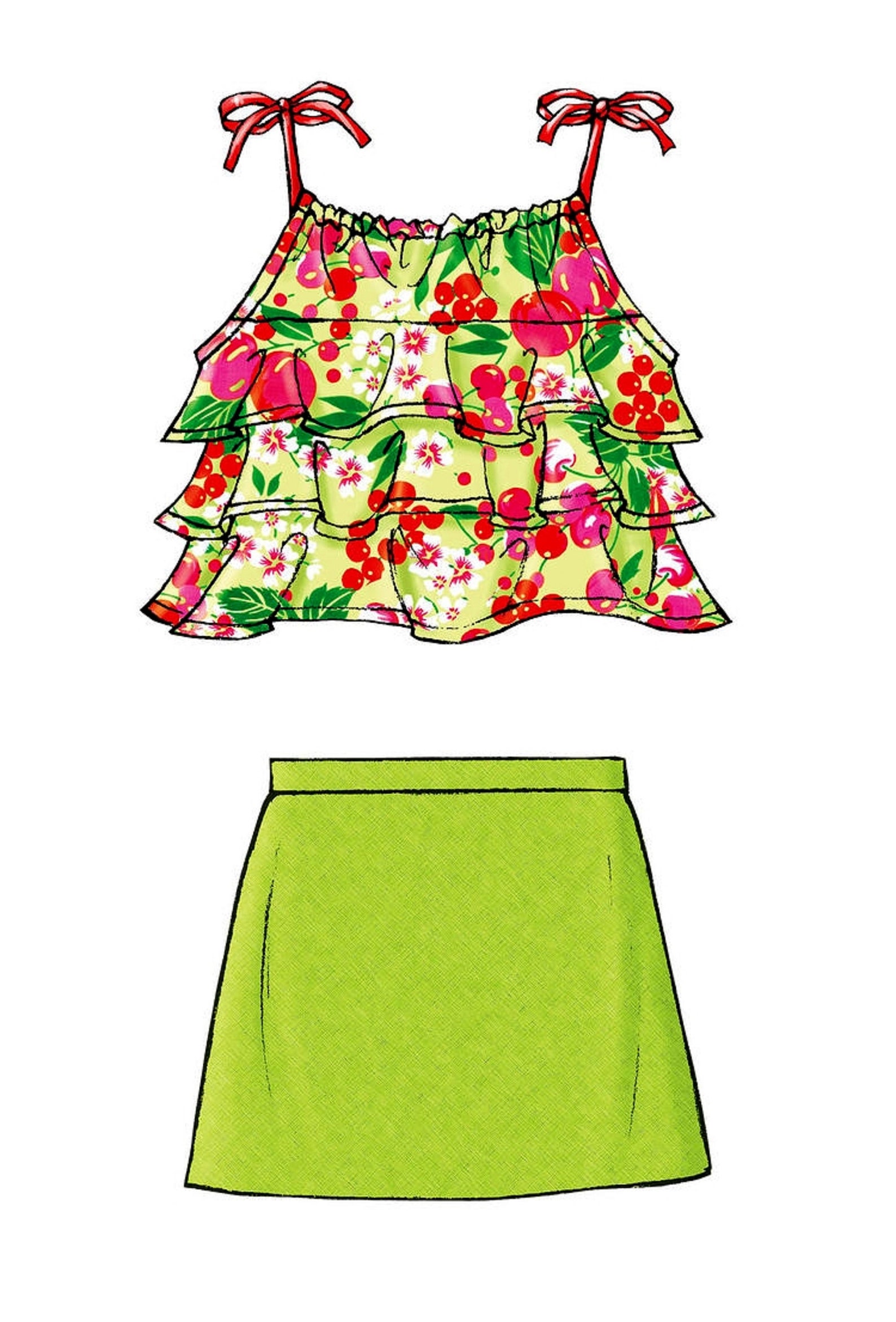 Sewing Pattern Girls' Halter Top Pattern Girls' Skort | Etsy