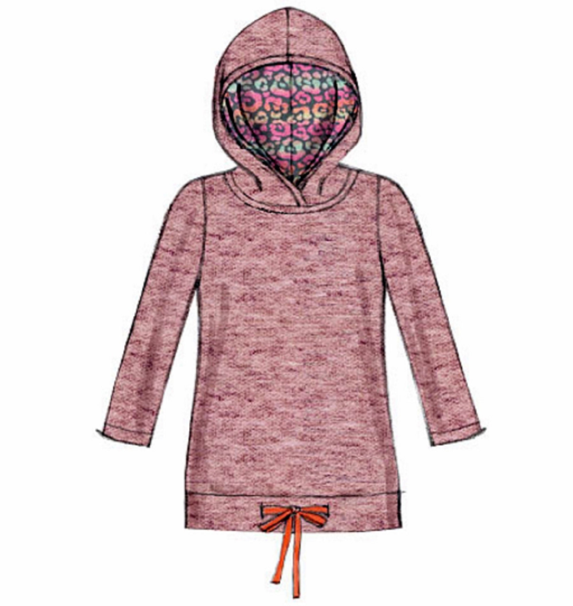 Sewing Pattern Little Girls' Long Hoodie Pattern, Girls' Pullover ...