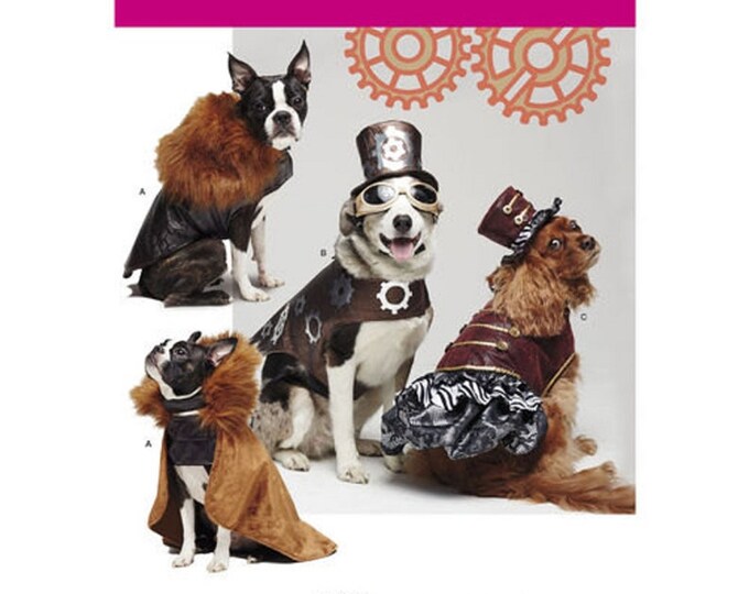Steampunk Doggy Pattern, Dog Costume Coats and Hats Pattern, Simplicity ...