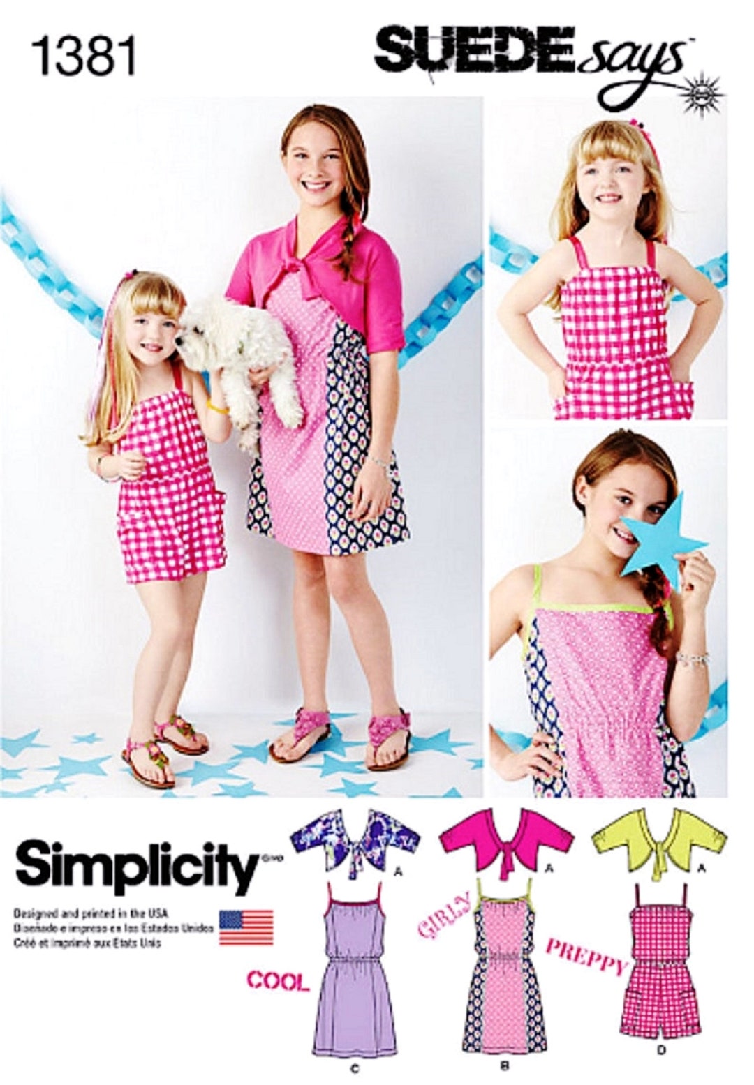 Sewing Pattern Girls' Easy Sundress Pattern, Girls' Easy Sunsuit ...