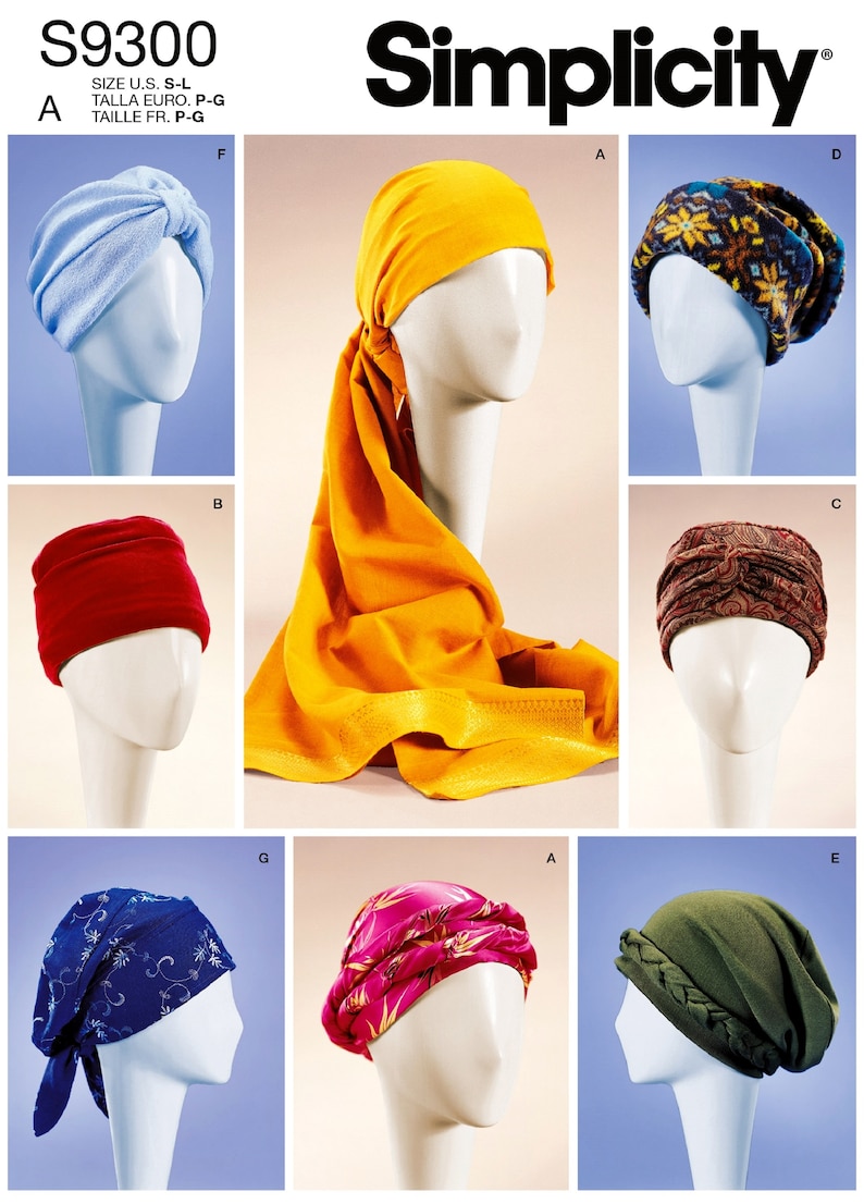 Sewing Pattern Headwrap Pattern, Easy Hats Pattern, Turban Pattern, Sz ...