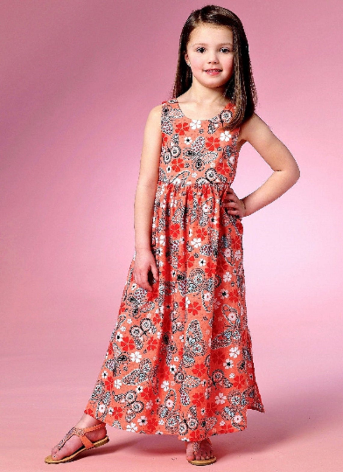 Sewing Pattern Girls' Sundress Pattern, Little Girls' Sunsuit Pattern ...