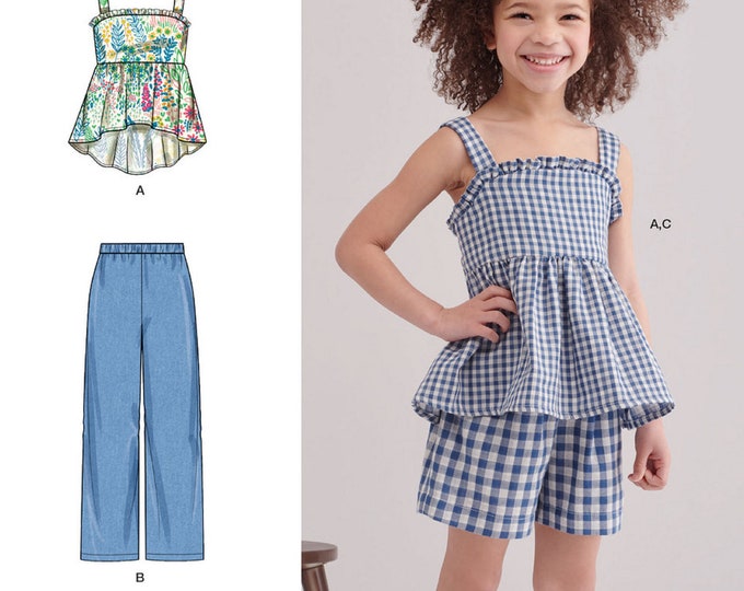 Sewing Pattern Little Girls' Easy Dress Pattern, Girls' Peasant Dress ...