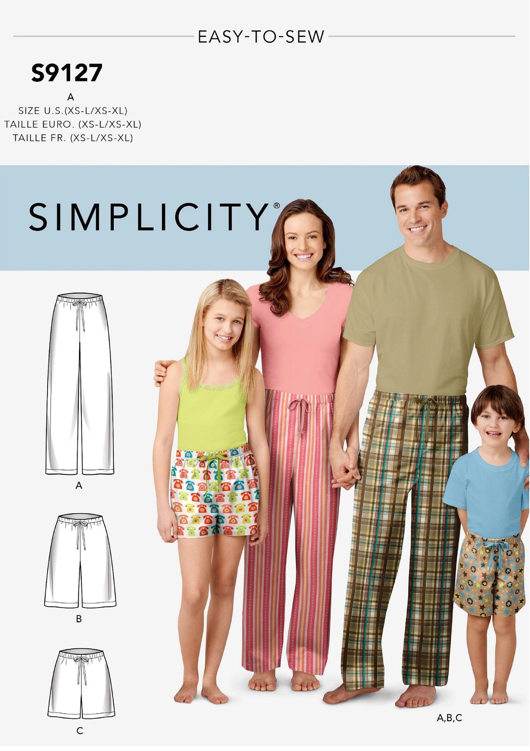 Sewing Pattern Unisex Lounge Pants Pattern, Adults Teens Kids PJ Pants ...