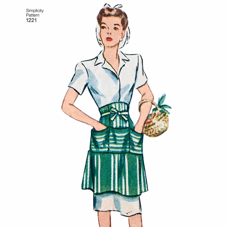 Sewing Pattern for Vintage Apron Pattern 1940's Apron - Etsy