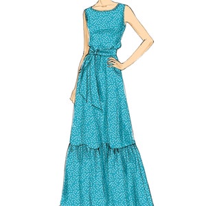 Sewing Pattern Easy Dress Pattern, Casual Long Dress Pattern, Easy ...