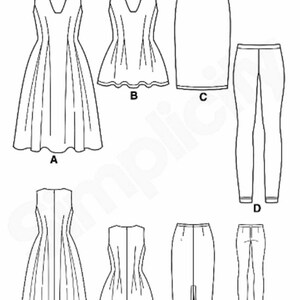 Simplicity Sewing Pattern Dress Pattern, Top and Leggings Pattern ...