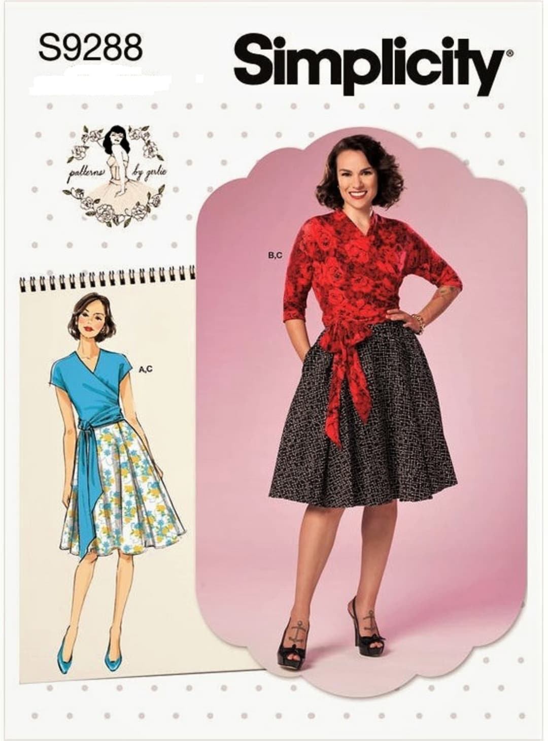 Simplicity Sewing Pattern Misses' Wrap Top Pattern, Gathered Skirt ...
