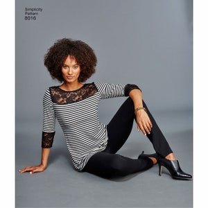 Sewing Pattern Women's Knit Top Pattern, Pullover Tops Pattern, Flared ...