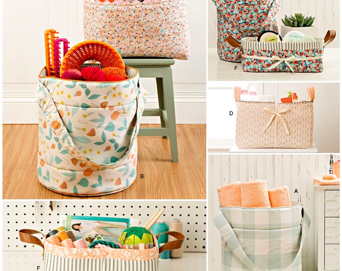 Sewing Pattern Room Storage Organizers Pattern, Cloth Bucket Pattern ...