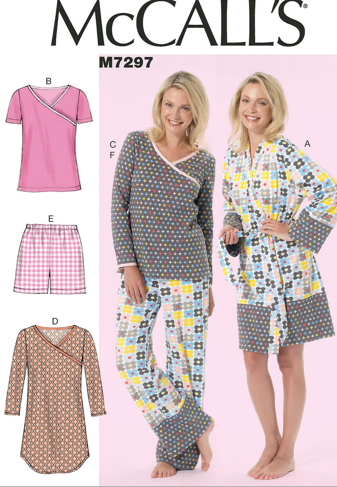Sewing Pattern Women's Pajama's and Robe Pattern, Short Pajama's and ...
