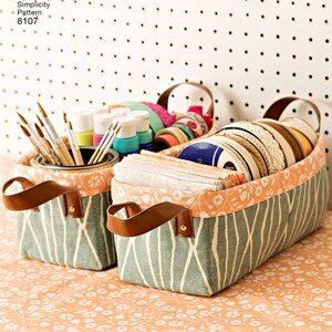 Sewing Pattern Room Storage Organizers Pattern, Cloth Bucket Pattern ...