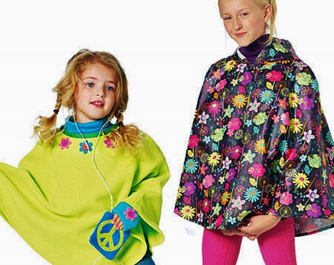 Sewing Pattern for Girls' Poncho Pattern, Girls' Fleece Poncho Pattern ...