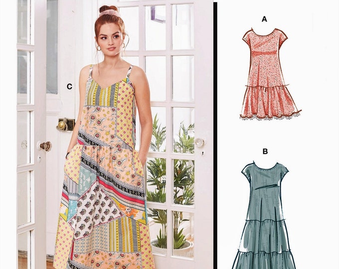 Sewing Pattern Women's Loose Fit Dress Pattern, Casual Sundress Pattern ...