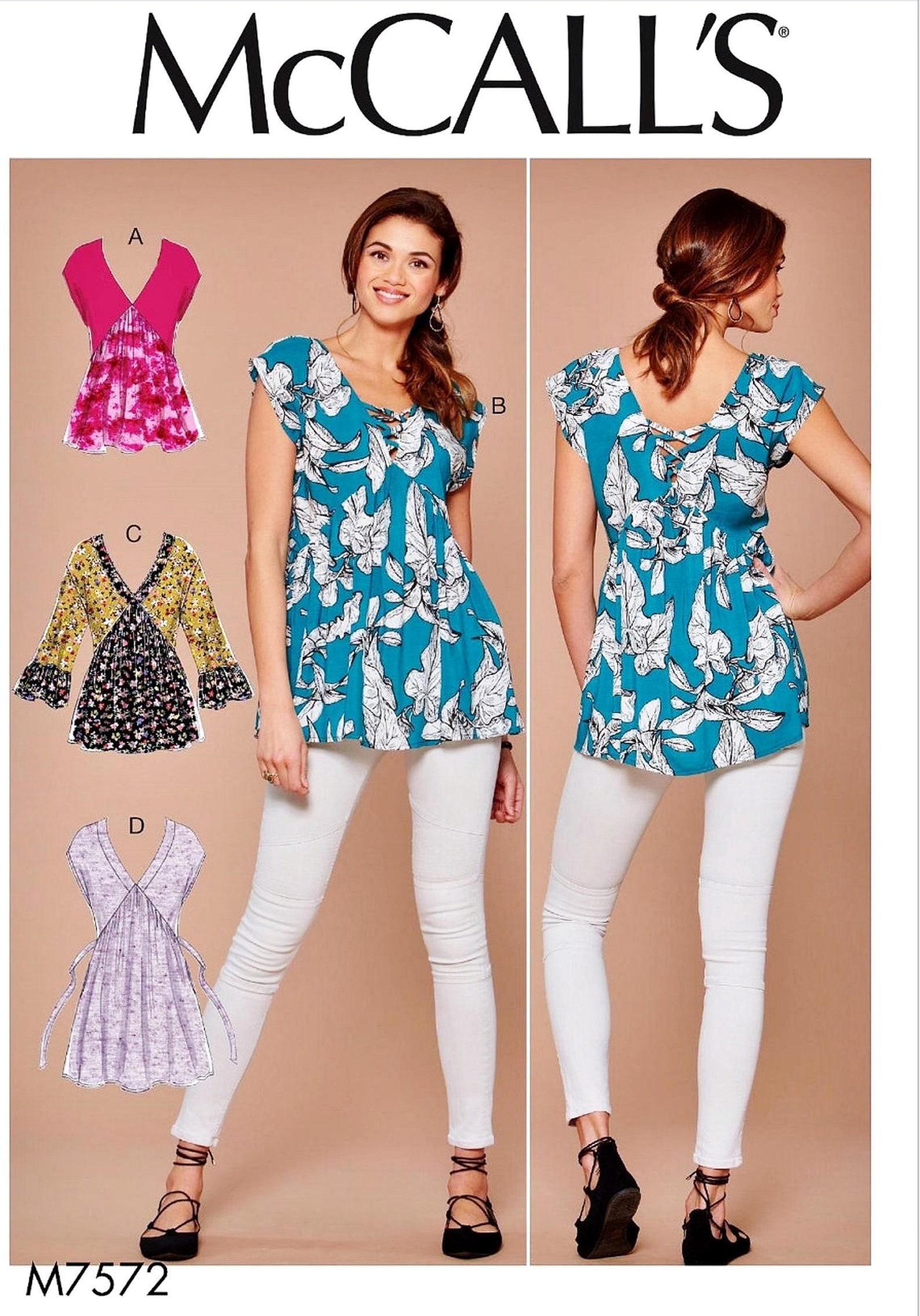 Sewing Pattern Womens's V Neck Top Pattern, Pullover Tops Pattern ...