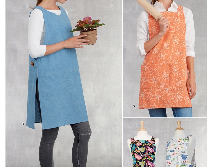 Sewing Pattern Aprons Pattern, Cross Back Apron Pattern, Panel Apron ...