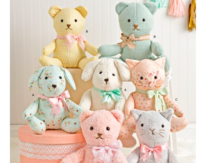 Sewing Pattern for Easy Stuffed Animals Pattern, 2 Piece Stuffed ...