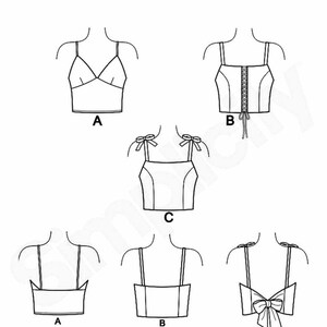 Sewing Pattern Halter Top Pattern, Bra Tops Pattern, Crop Top Pattern ...