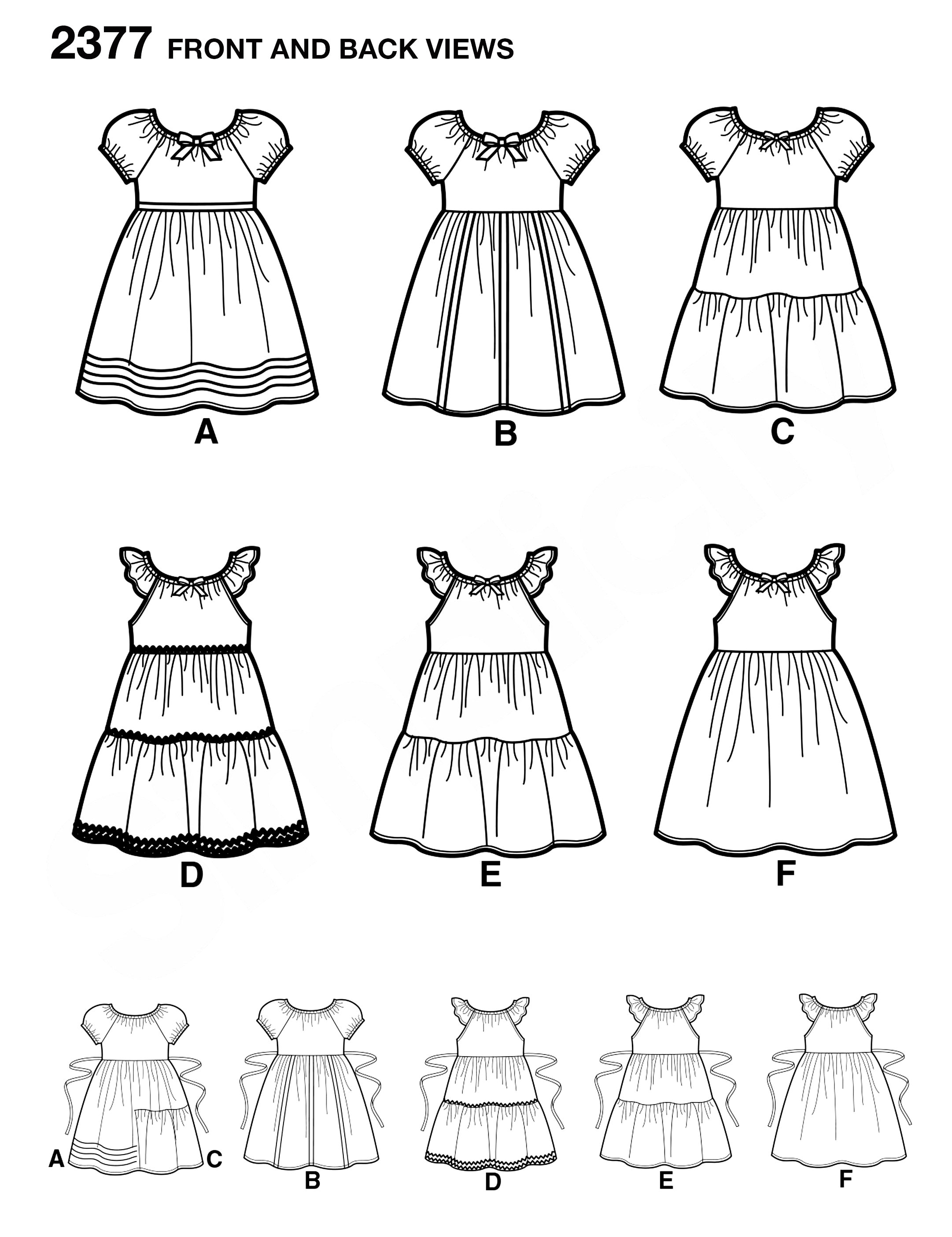 Sewing Pattern Little Girls' Easy Dress Pattern - Etsy