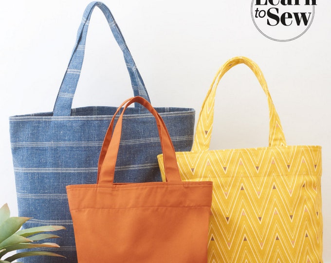 Sewing Pattern Tote Bags Pattern, Learn to Sew Tote Bag Pattern ...