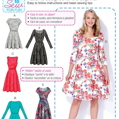 Sewing Pattern Women's Easy Dress Pattern Pullover Dress - Etsy