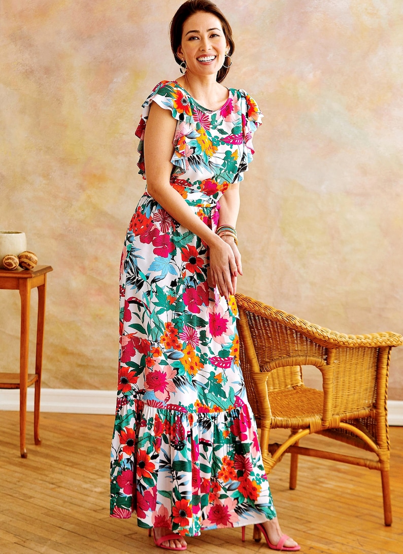 Sewing Pattern Easy Dress Pattern, Casual Long Dress Pattern, Easy ...