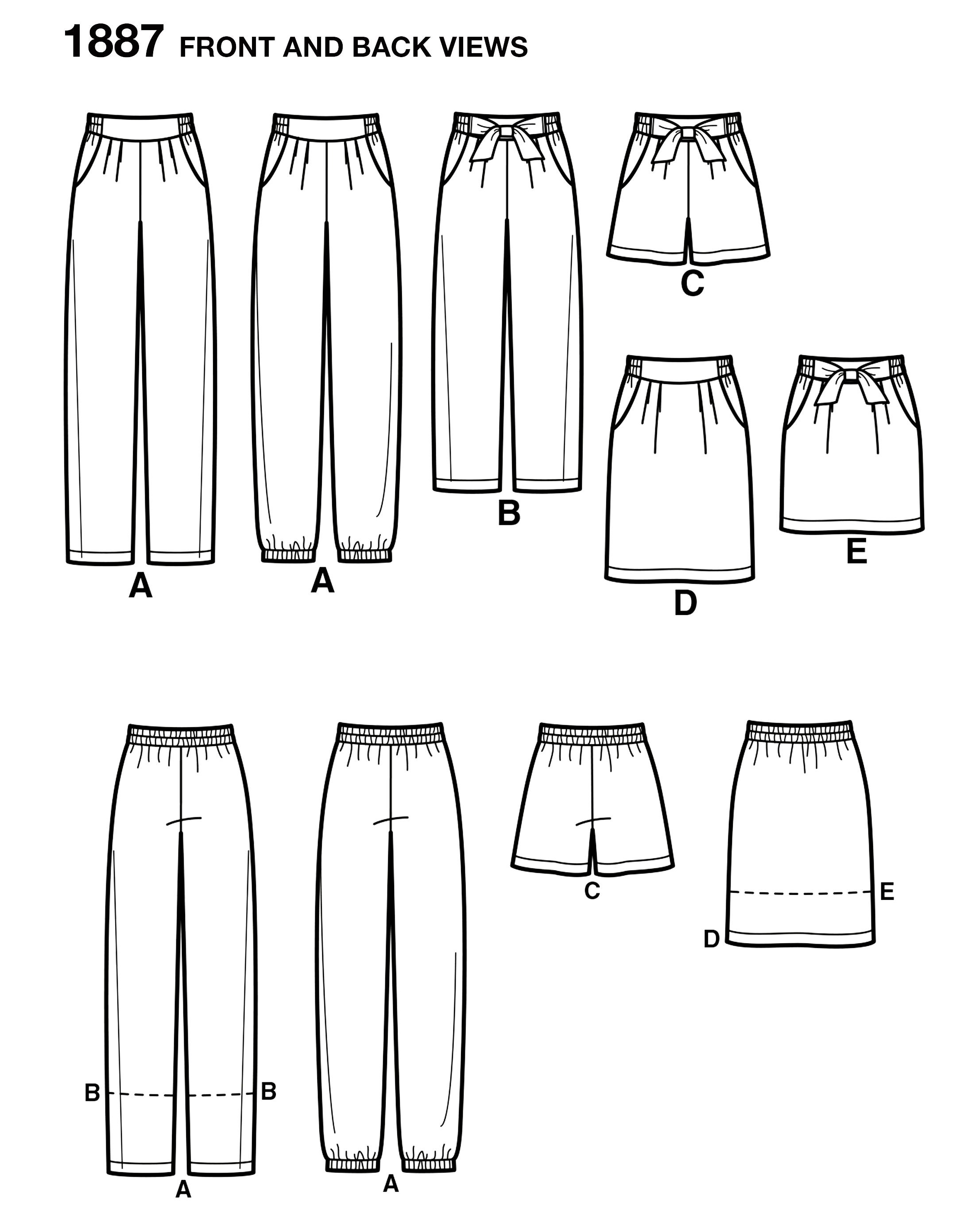 Sewing Pattern Women's Easy Pants Pattern, Pants With Pockets Pattern ...