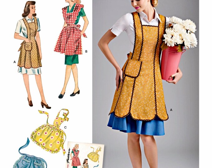 Sewing Pattern Womens Apron Pattern, Retro 1940's Apron Pattern ...