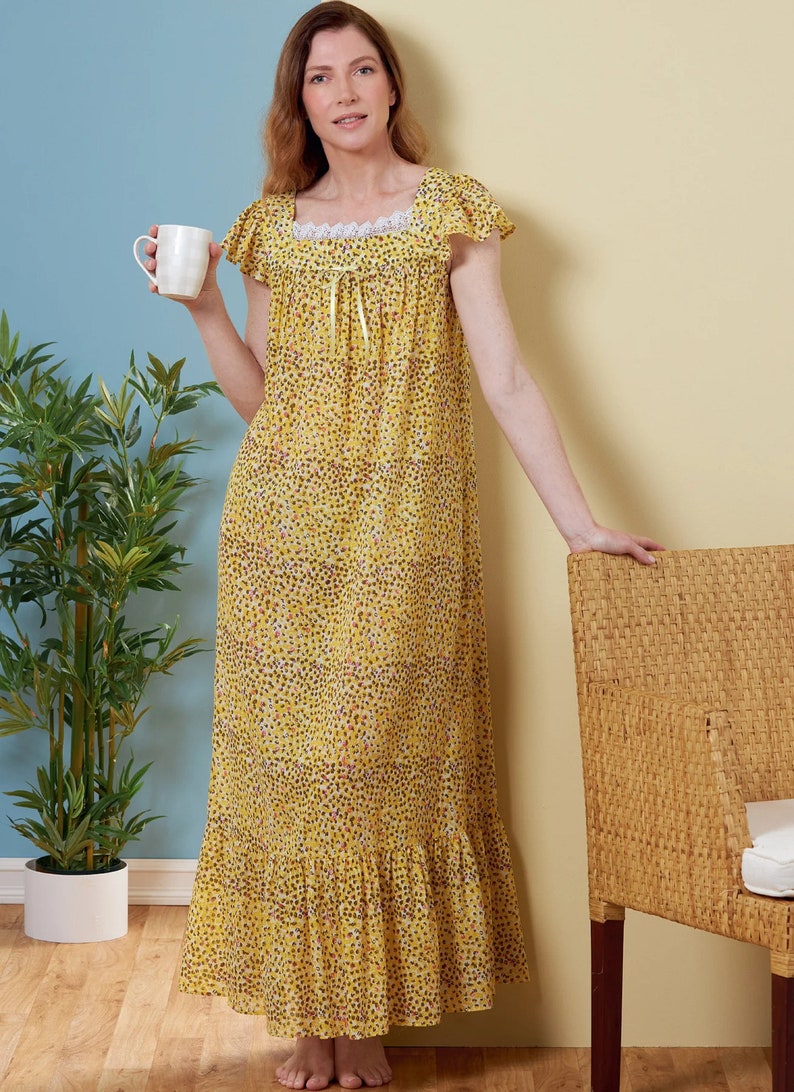 Sewing Pattern Women's Easy Nightgown Pattern, Shorty Pj's Pattern ...