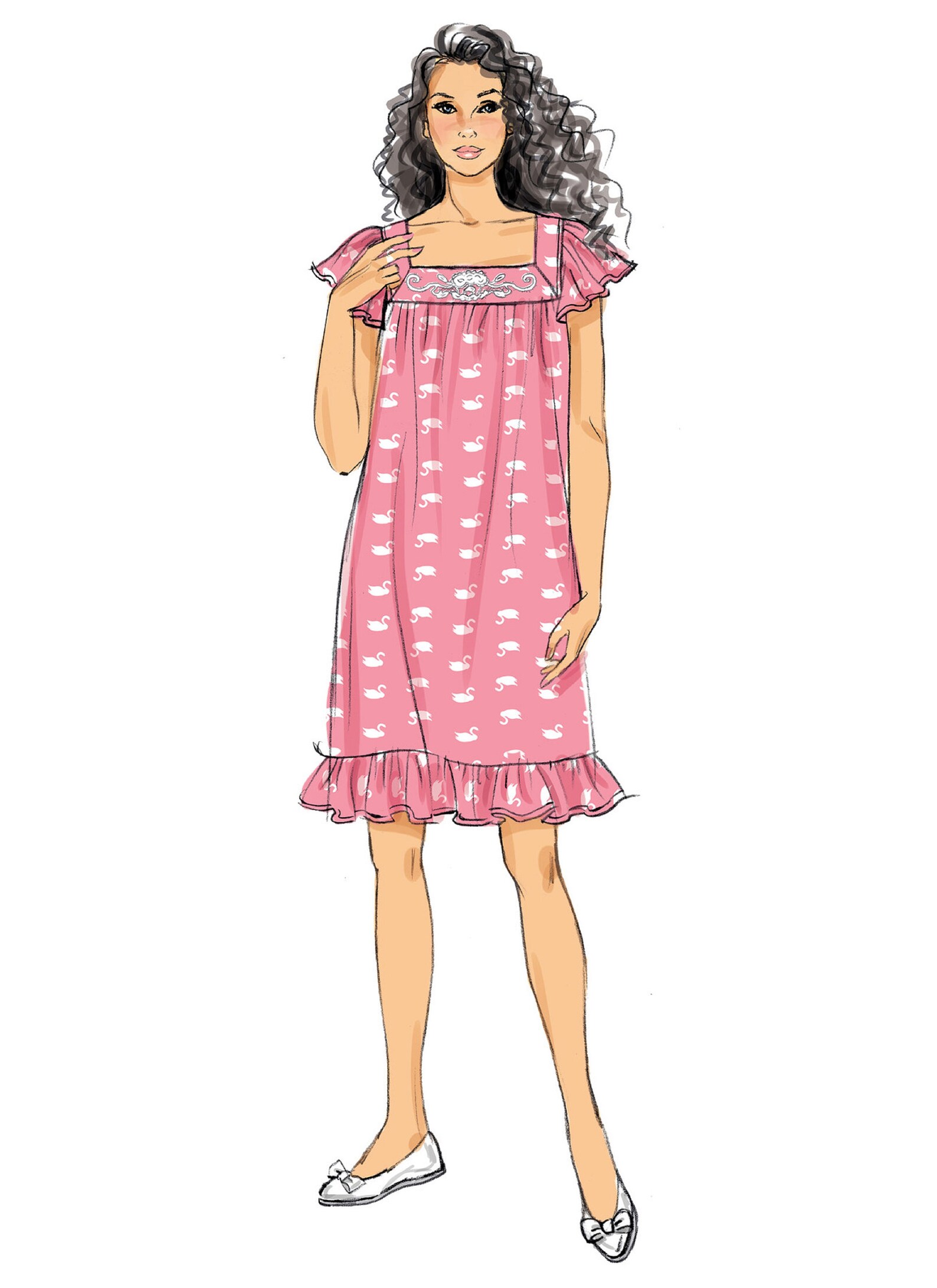 Sewing Pattern Women's Easy Nightgown Pattern Shorty | Etsy