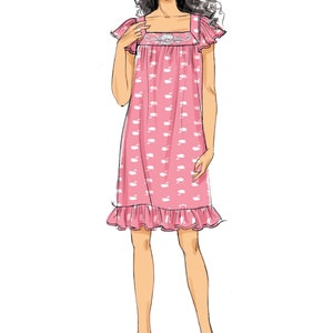 Sewing Pattern Women's Easy Nightgown Pattern, Shorty Pj's Pattern ...