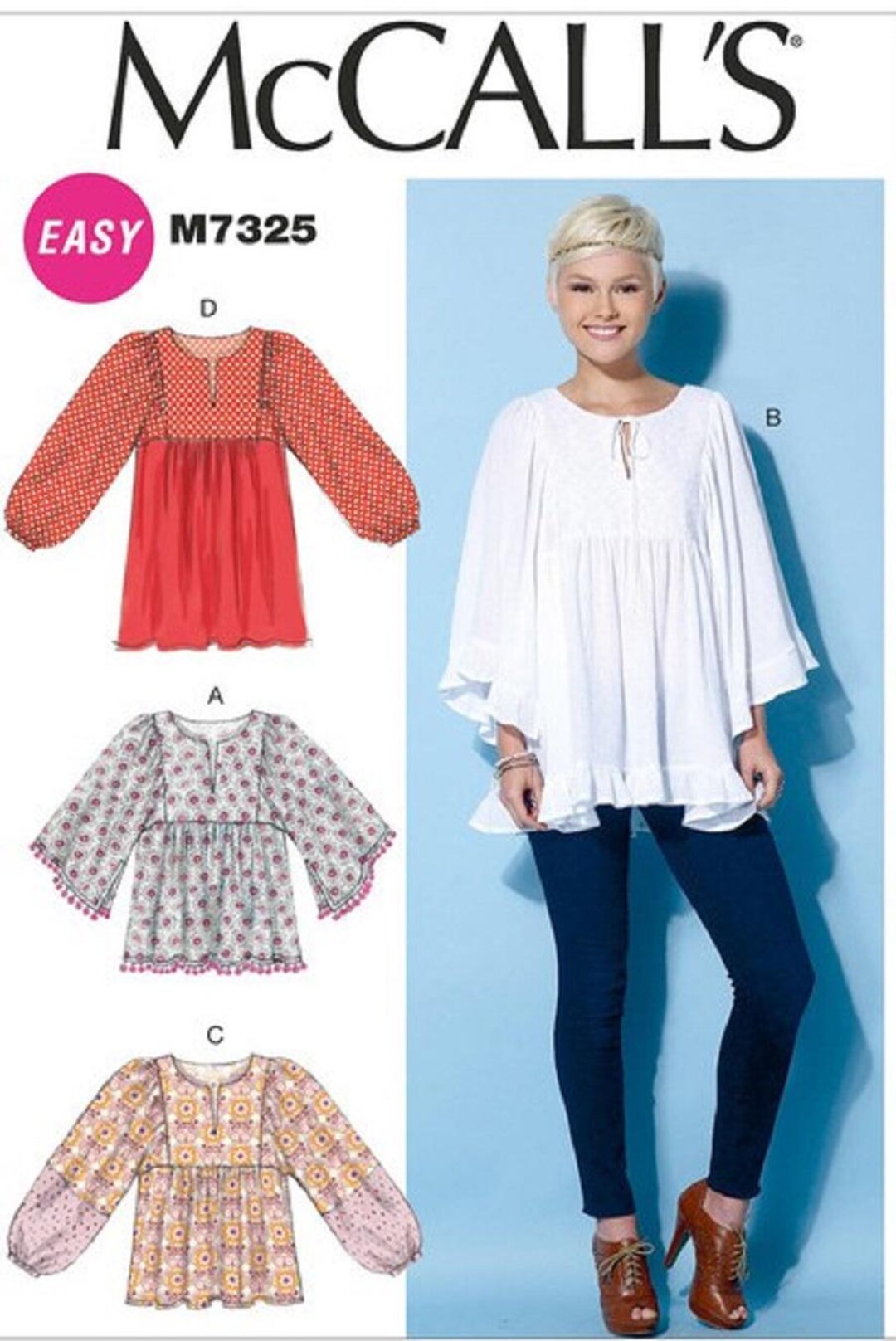 Sewing Pattern Women's Loose Fit Top Pattern, Artist Top Pattern ...