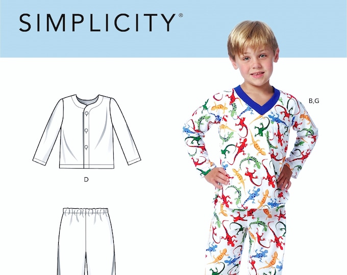 Sewing Pattern Boys' Pajama Pattern, Little Boy Pj's Pattern ...